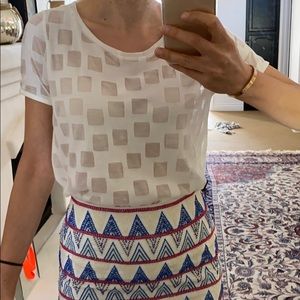 COS | Tops | White Shirt With Fun Windowpane Design | Poshmark